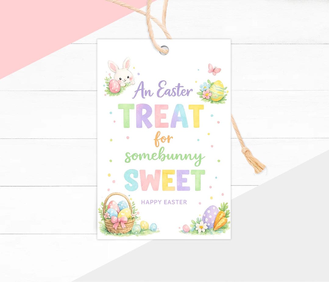 An Easter Treat for Somebunny Sweet Tag Printable, Bunny Cookie Favor ...
