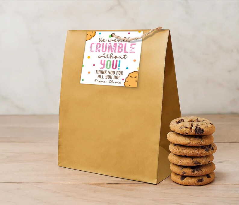 Crumbl Cookie Gift Tags: Staff & Teacher Appreciation Cookie Favor Tag ...