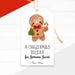 Gingerbread Man Christmas Gift Tags: Printable Holiday Treat Tag, Xmas ...