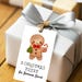 Gingerbread Man Christmas Gift Tags: Printable Holiday Treat Tag, Xmas ...