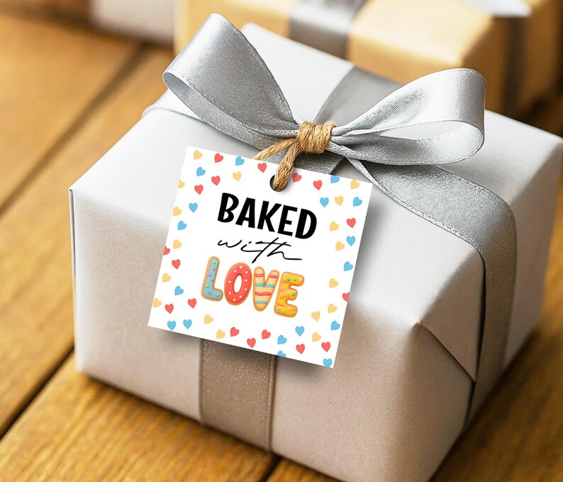 Baked With Love Gift Tags: Printable Cookie & Cupcake Favor Labels ...