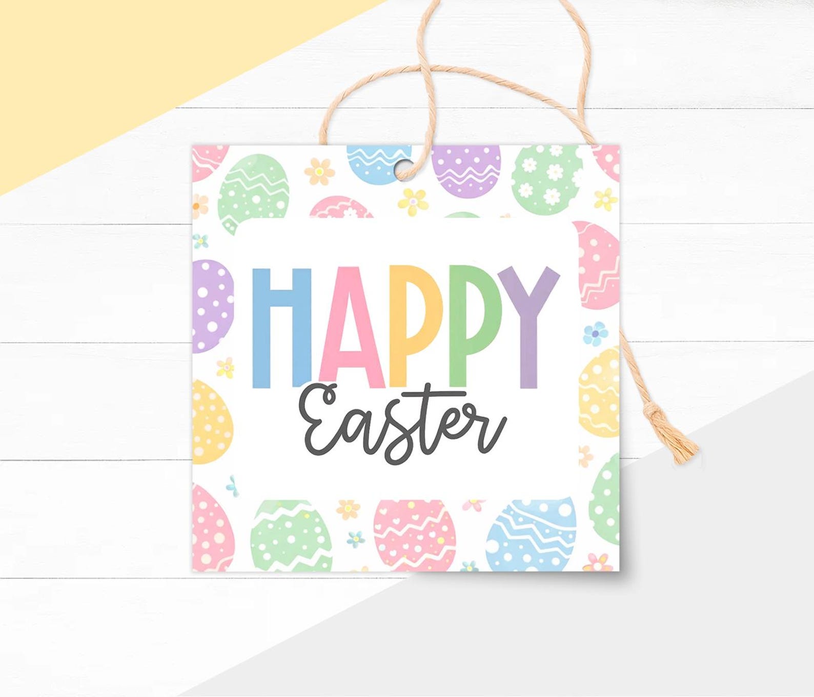 Happy Easter Egg Gift Tags Printable, Cookie Treat Bag Label, Kids ...