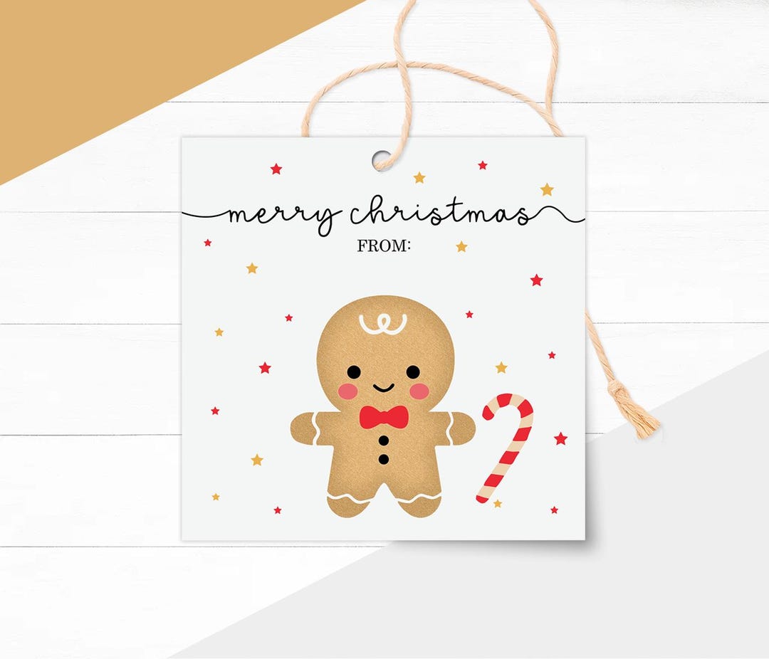 Printable Gingerbread Man Christmas Gift Tags: Holiday Treat Labels ...