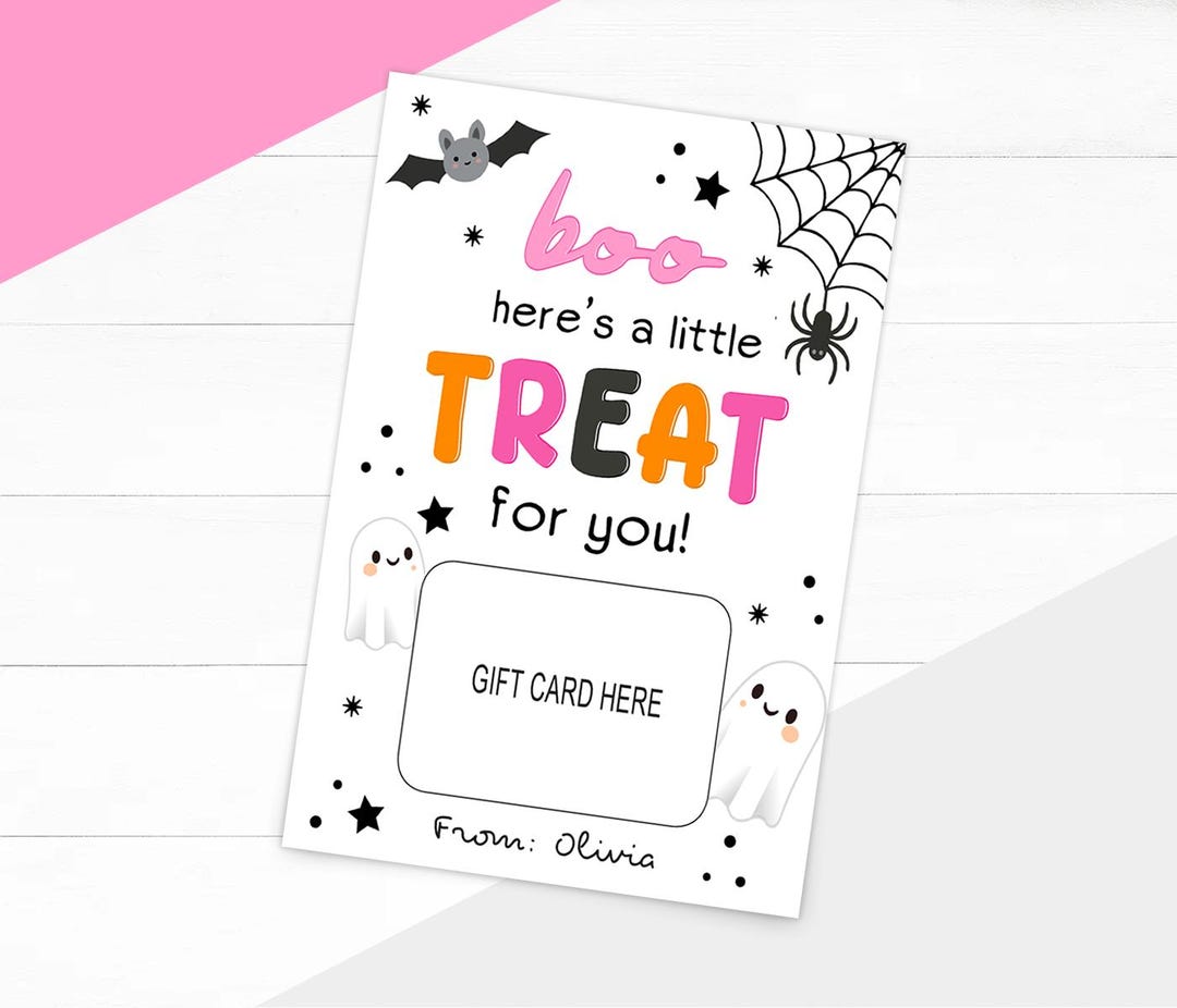 Printable Halloween Gift Card Holder: BOO Magic Hat, Teacher Treat Tag ...