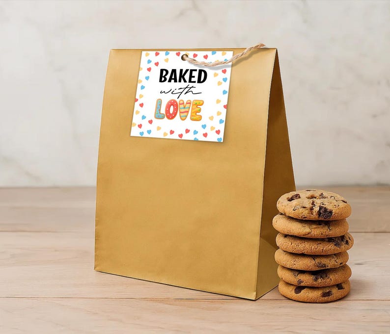 Baked With Love Gift Tags: Printable Cookie & Cupcake Favor Labels ...