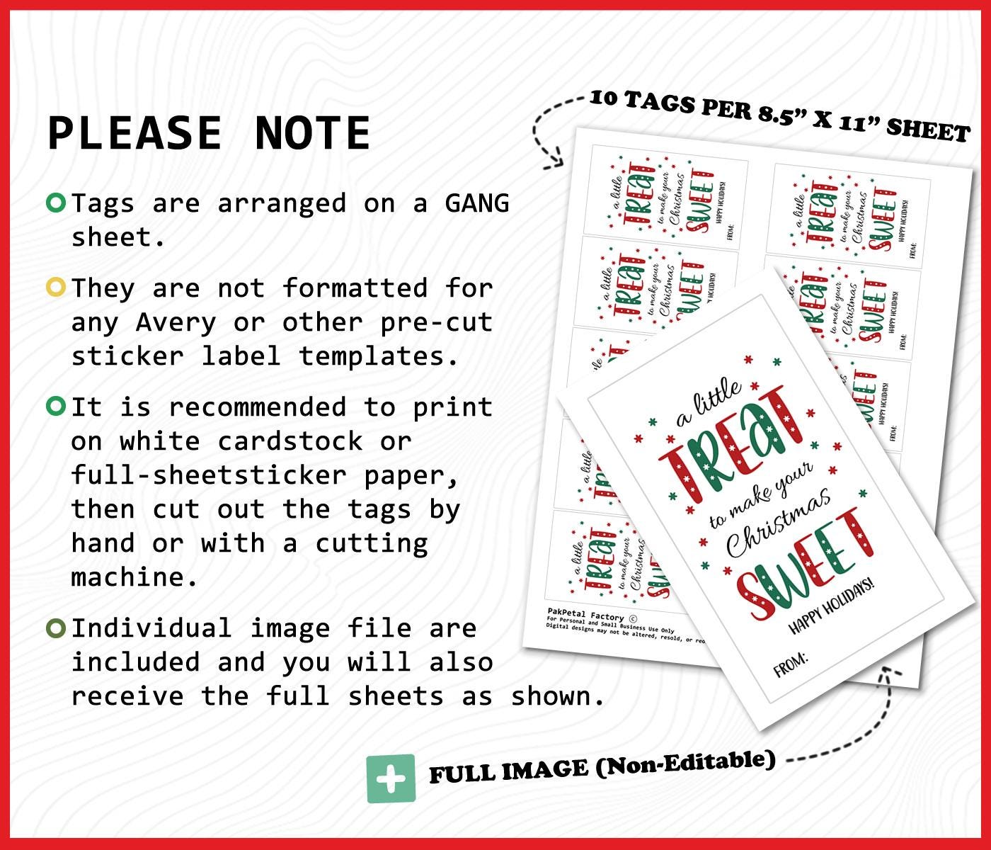 Printable Christmas Treat Tags: A Little Treat to Make Christmas Sweet ...