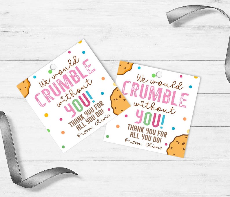 Crumbl Cookie Gift Tags: Staff & Teacher Appreciation Cookie Favor Tag ...