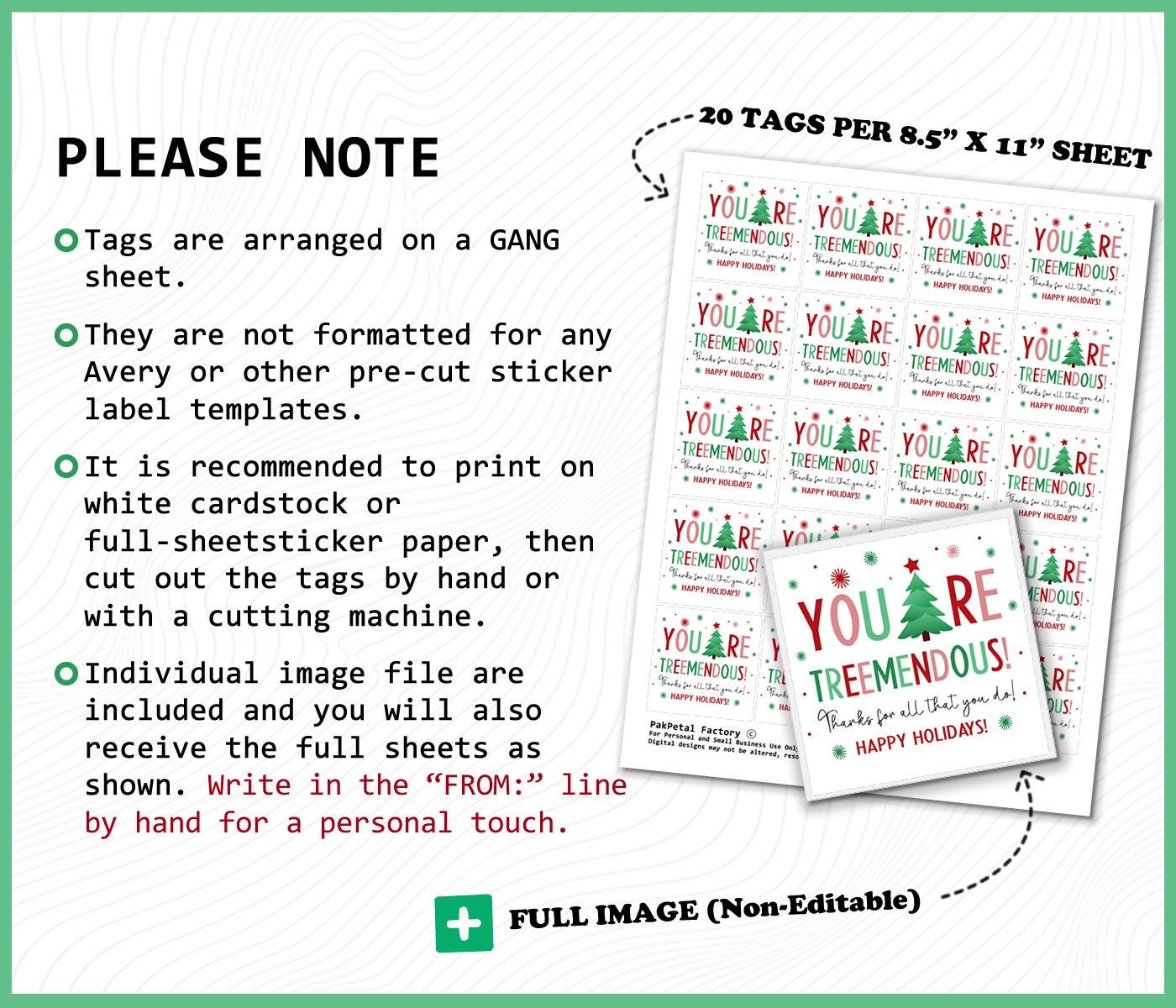 Holiday Thank You Gift Tags: You Are Treemendous Christmas Appreciation ...