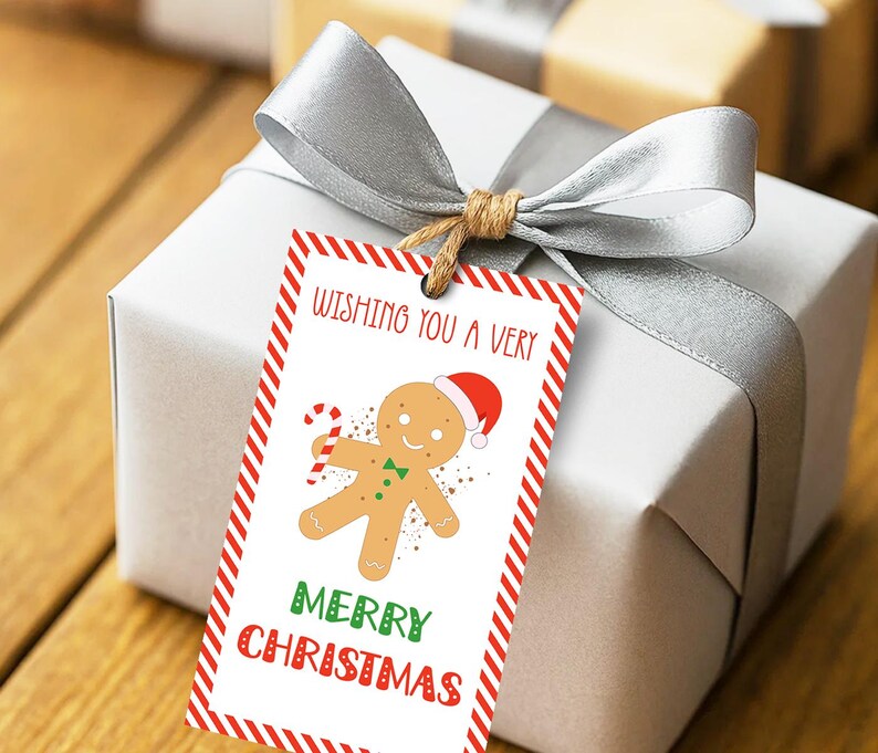 Etiquetas imprimibles de jengibre para regalos navideños: etiquetas ...