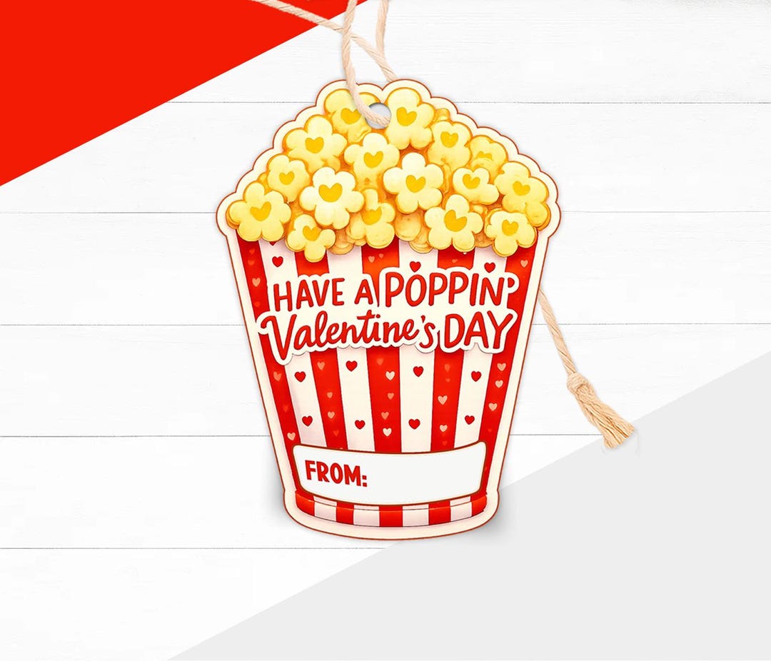 Popcorn Valentine Cards Printable, Poppin Valentine Tags for Kids ...