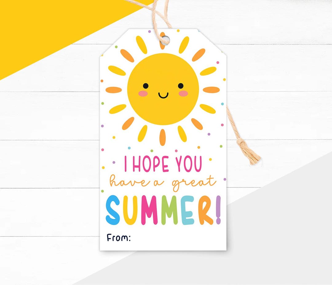 Last Day of School Gift Tags Printable, End of Year Summer Favor Label ...