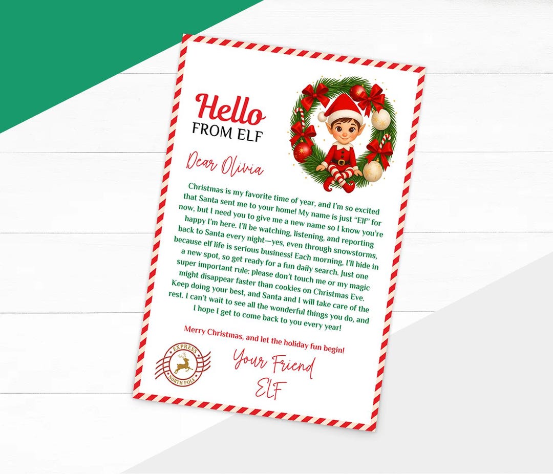 Christmas Elf Introduction Letter Printable: Elf Arrival Welcome Letter ...