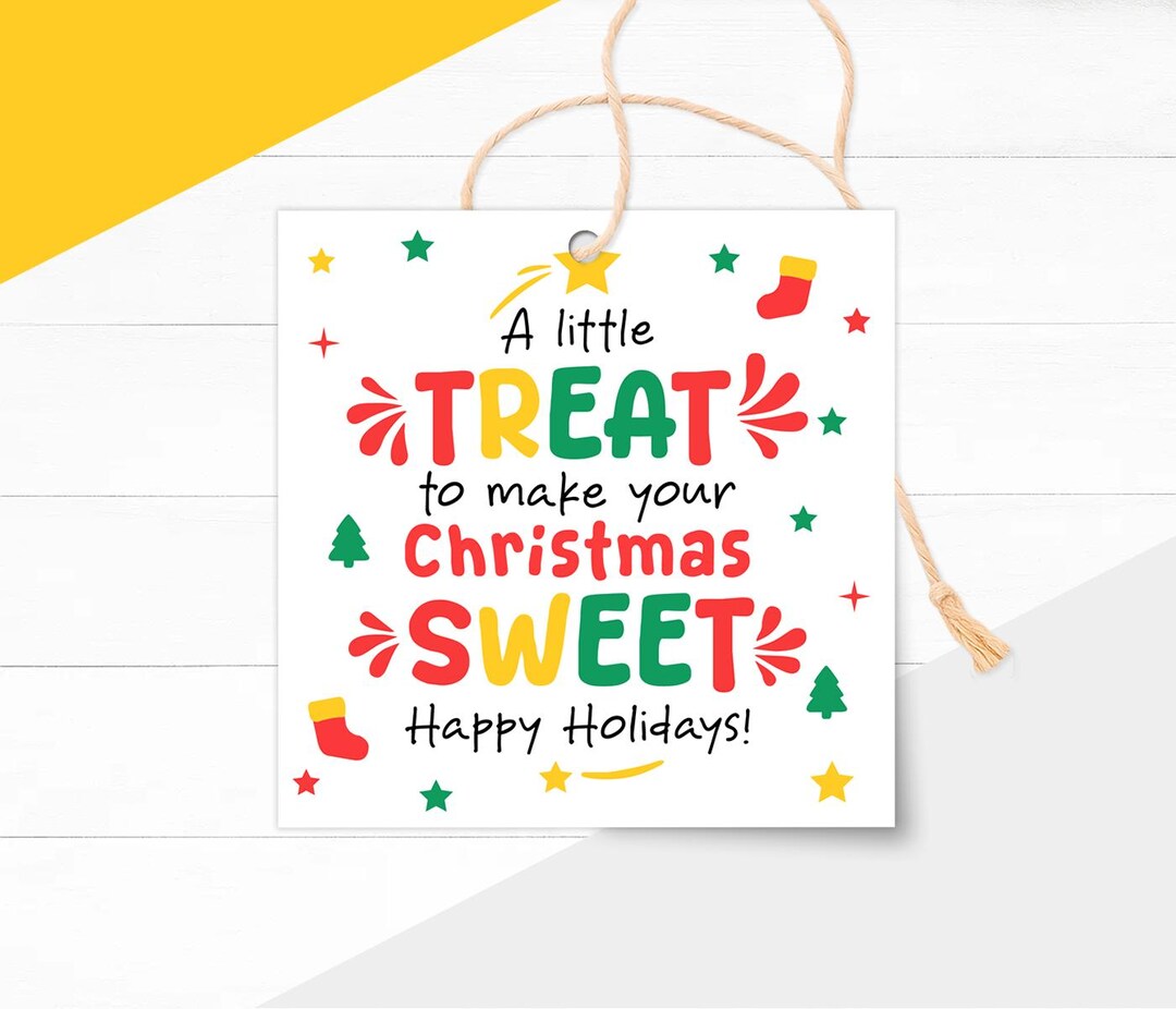 Printable Christmas Treat Tags: Sweet Holiday Cookie Labels, Teacher ...