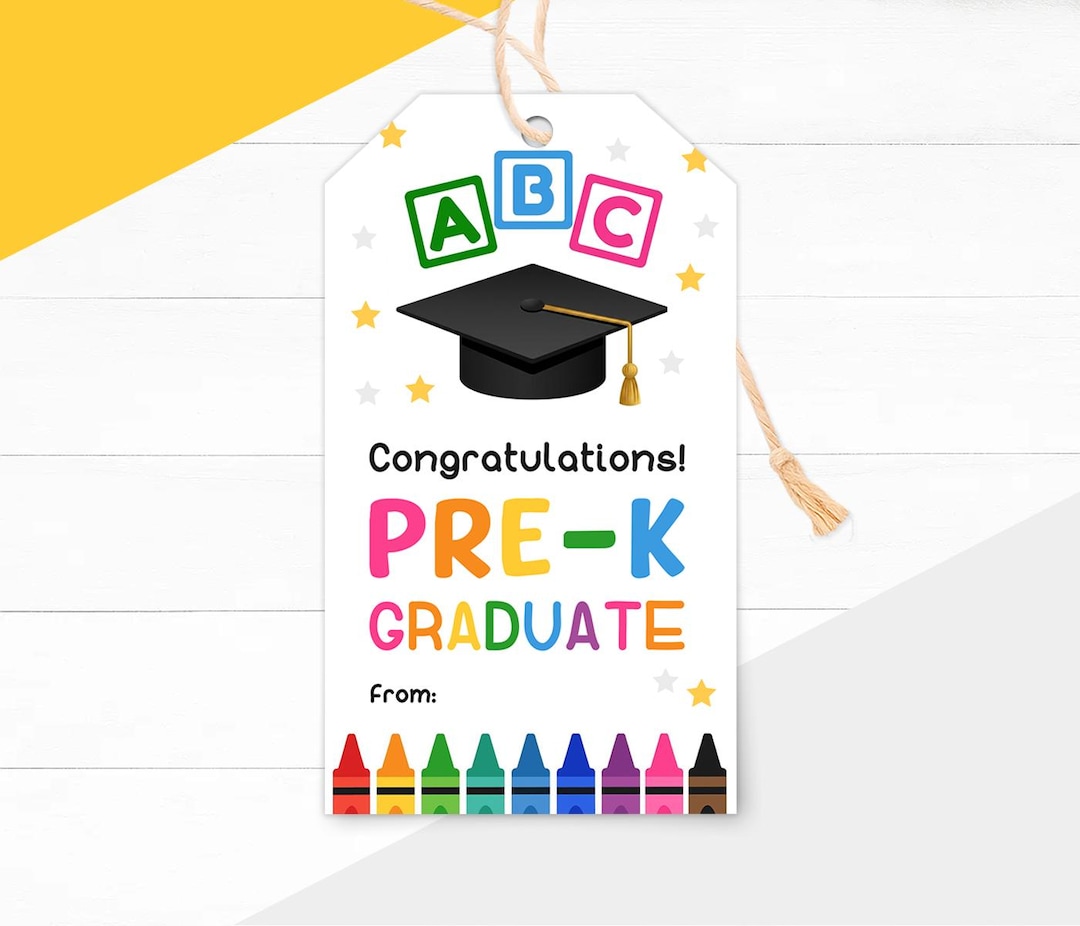Pre K Graduation Gift Tags Printable, Preschool Congrats Grad Favor ...