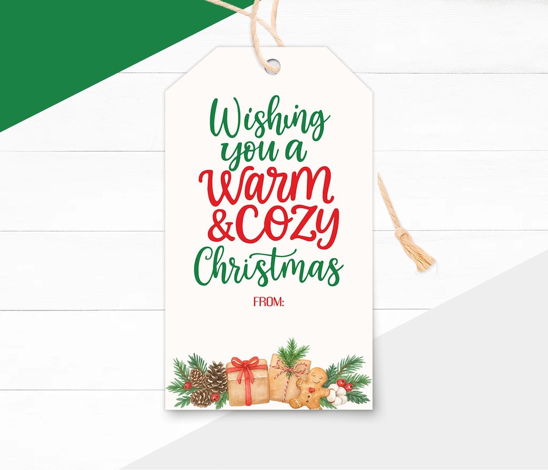 Warm & Cozy Christmas Gift Tags: Printable Holiday Treat Labels ...