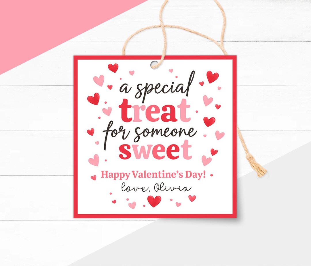 Printable Valentines Treat Tags: Teacher Valentine Tag, Employee Gift ...