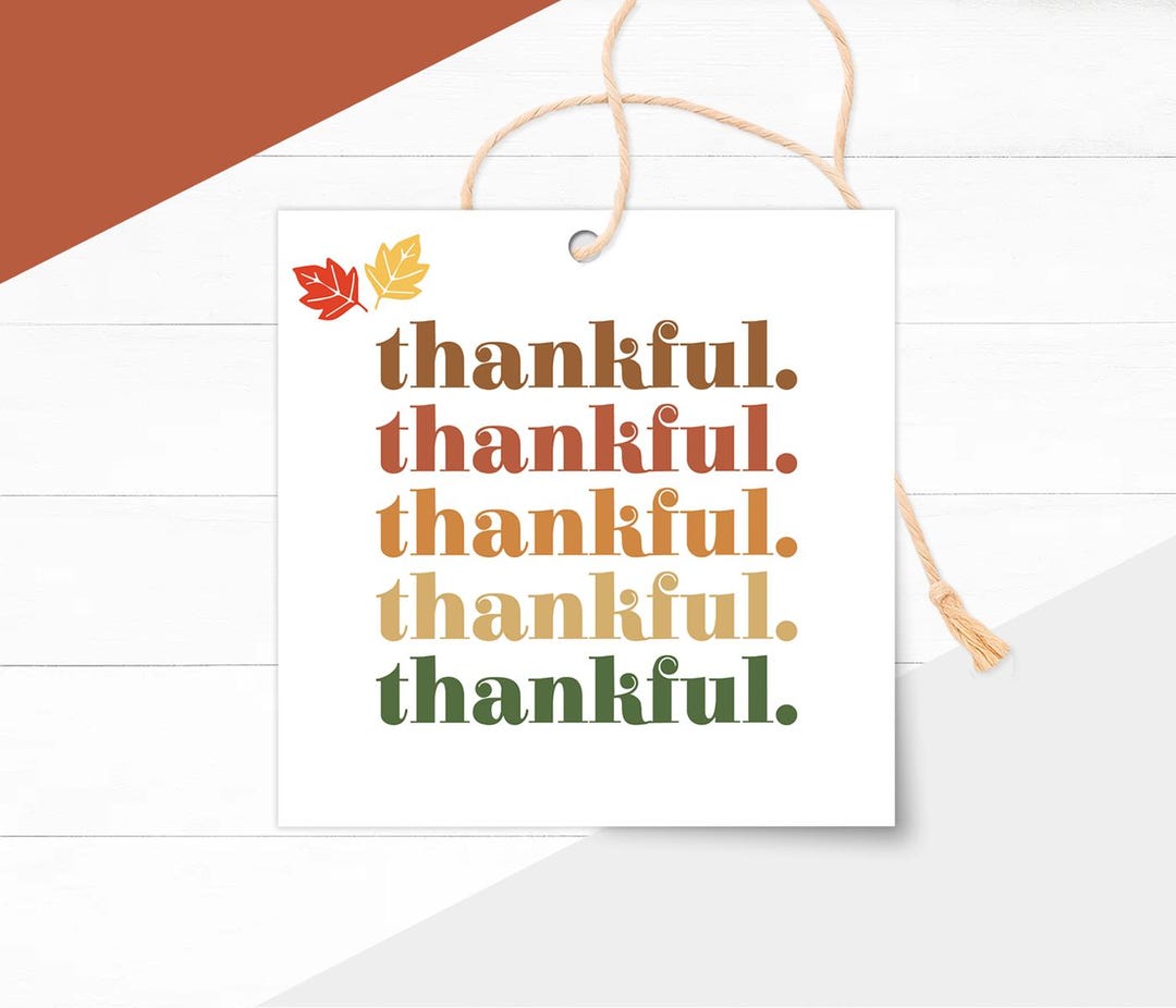 Fall Thank You Gift Tags: Thanksgiving Autumn Party Favor Tag (instant ...