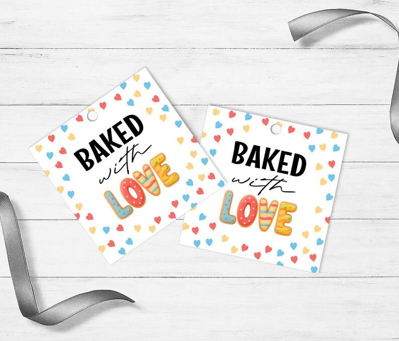 Baked With Love Gift Tags: Printable Cookie & Cupcake Favor Labels ...