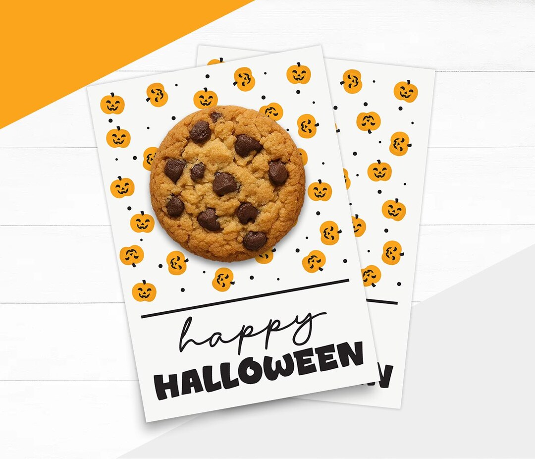 Printable Halloween Cookie Card: Pumpkin Treat Holder Party Favor Gift ...