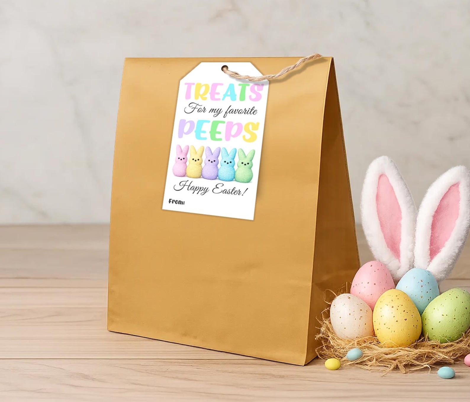 Peeps Easter Gift Tags Printable, Treats for My Favorite Peeps Tag ...