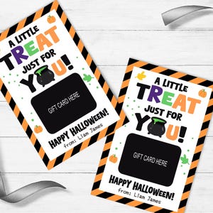 Printable Halloween Gift Card Holder: A Little Treat Just for You Tag ...
