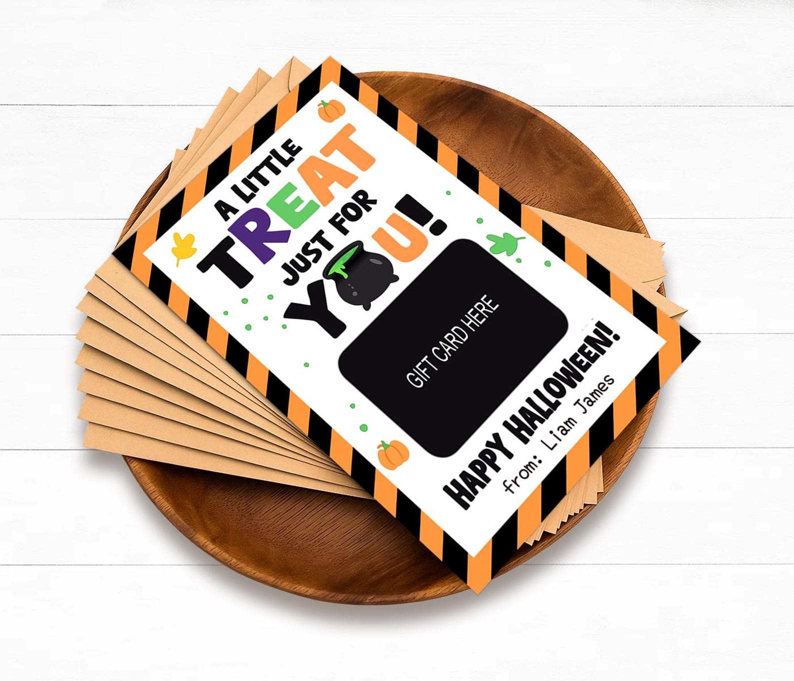 Printable Halloween Gift Card Holder: A Little Treat Just for You Tag ...