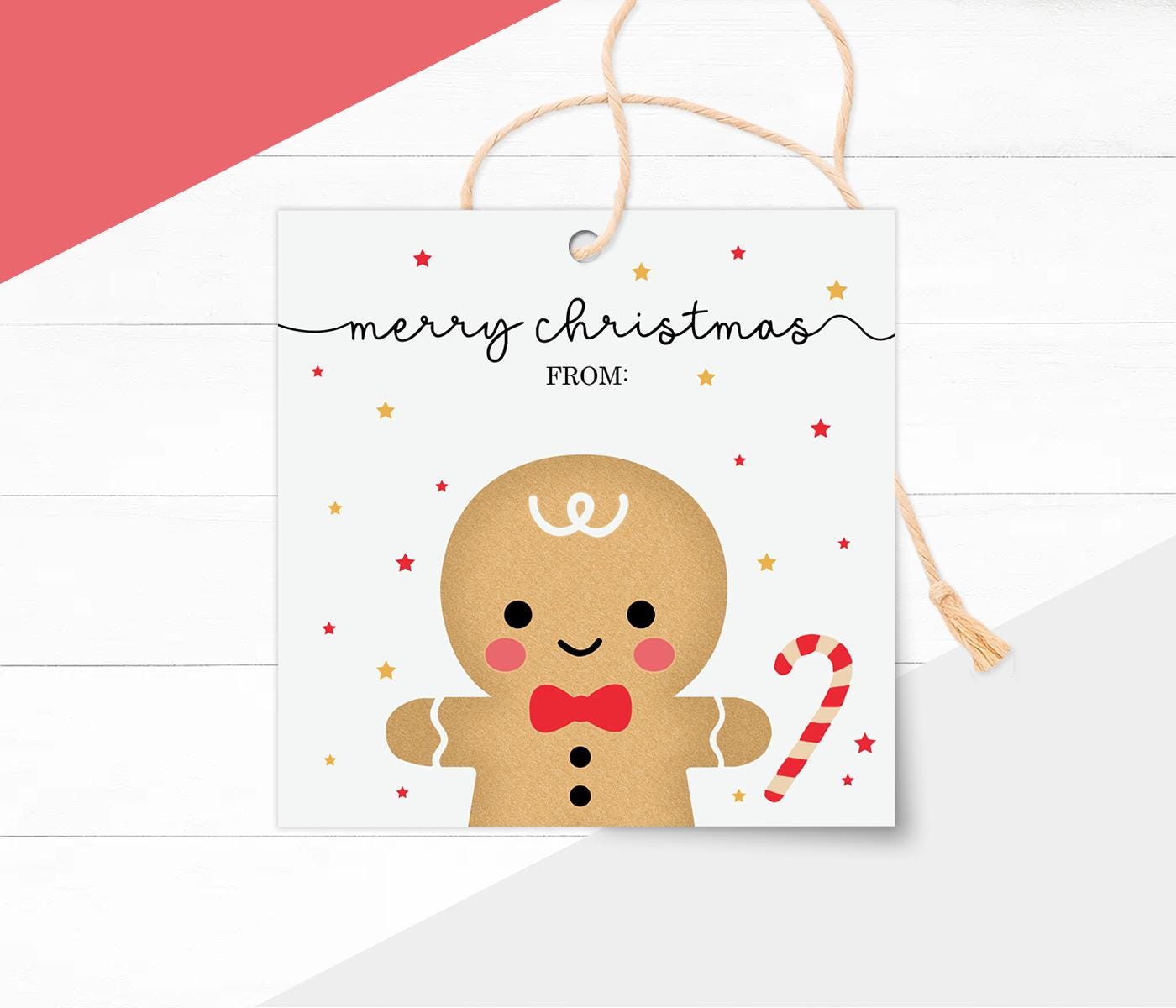 Printable Gingerbread Man Christmas Gift Tags: Holiday Cookies Treat ...