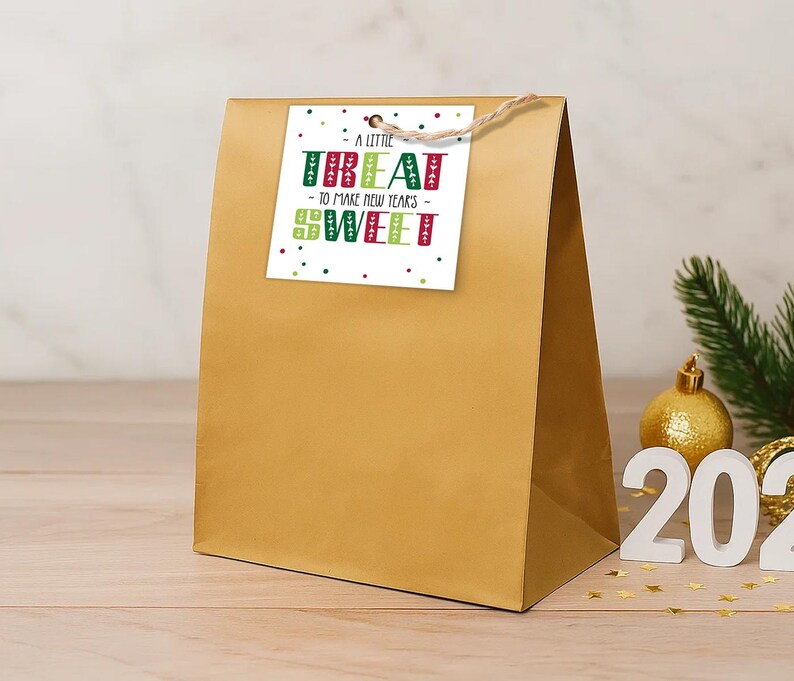 Printable New Year Treat Tags: NYE Cookie Favor Labels for Teacher ...