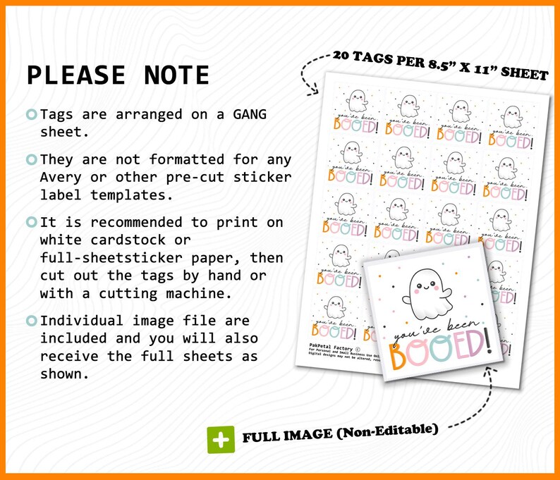 Halloween Cookie Tags: Ghost 'you've Been Booed' Printable Gift Tag ...