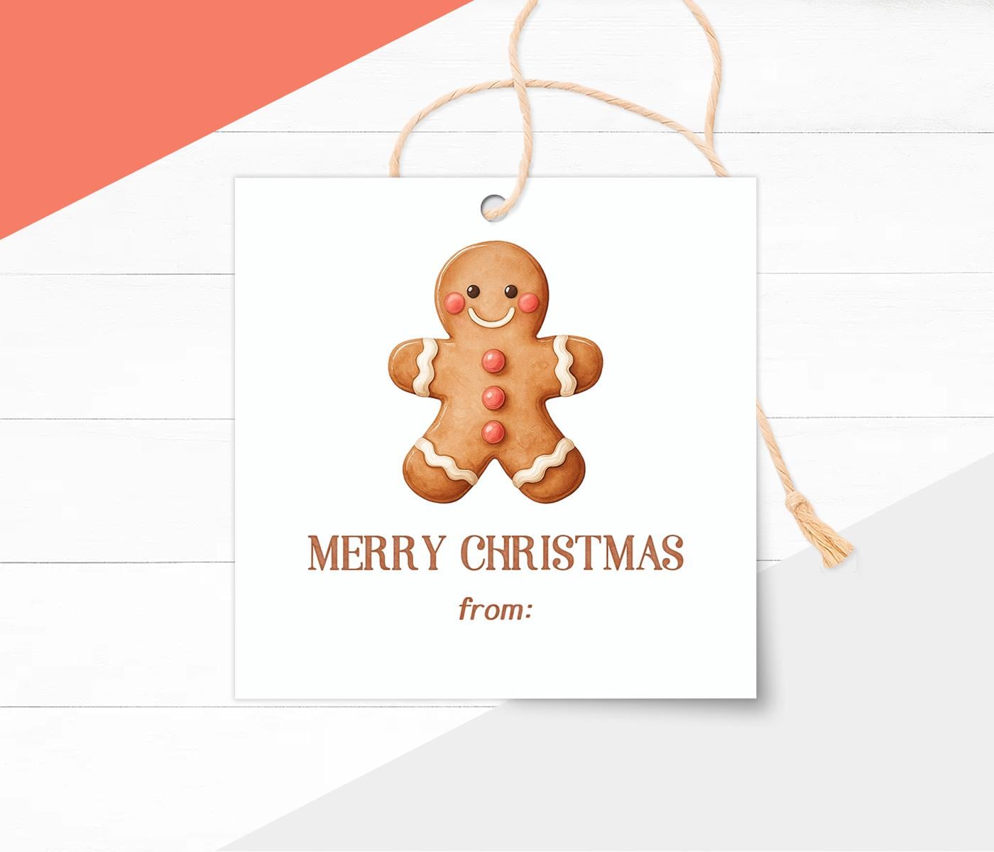 Printable Gingerbread Man Gift Tags: Christmas Favor Tag, Holiday Treat ...