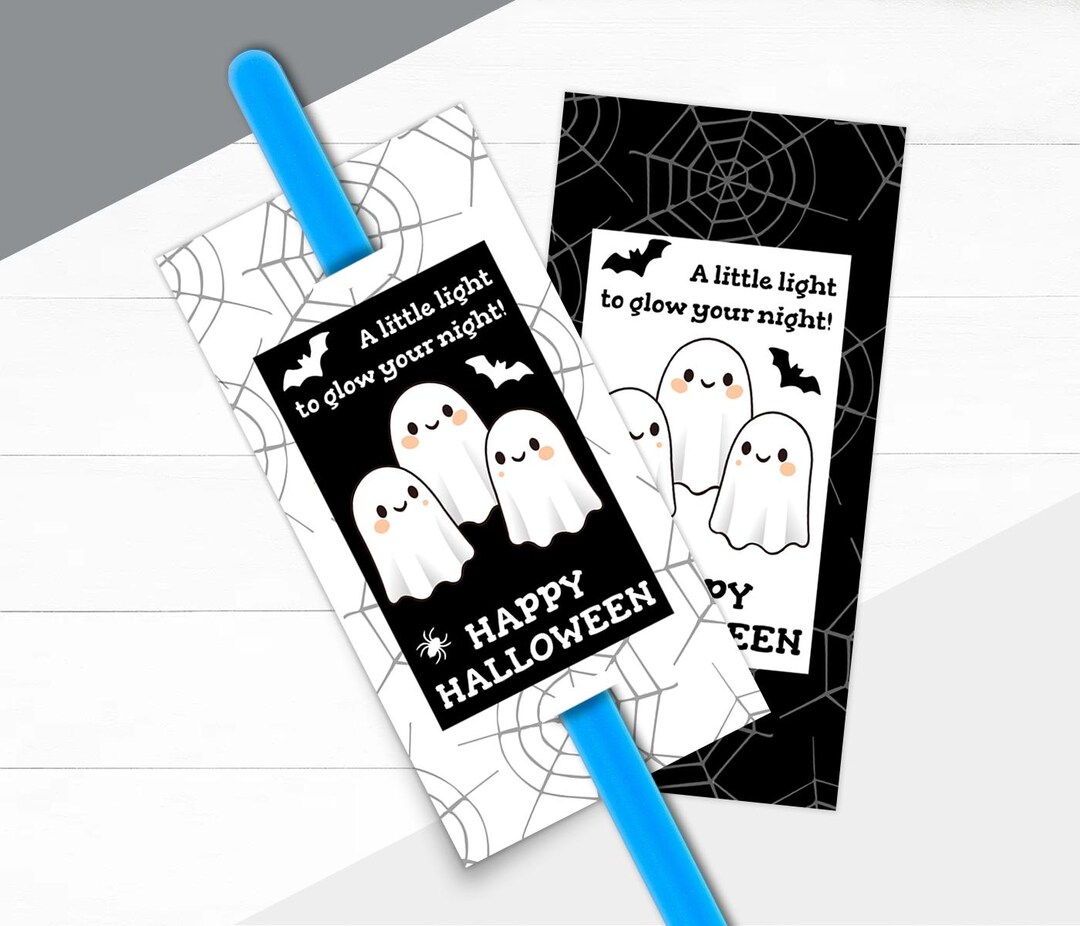 Printable Halloween Glow Stick Holder Tags: Trick or Treat Favors ...