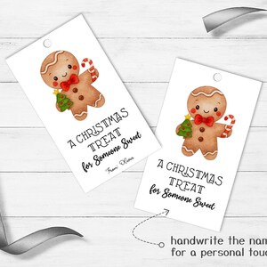 Gingerbread Man Christmas Gift Tags: Printable Holiday Treat Tag, Xmas ...