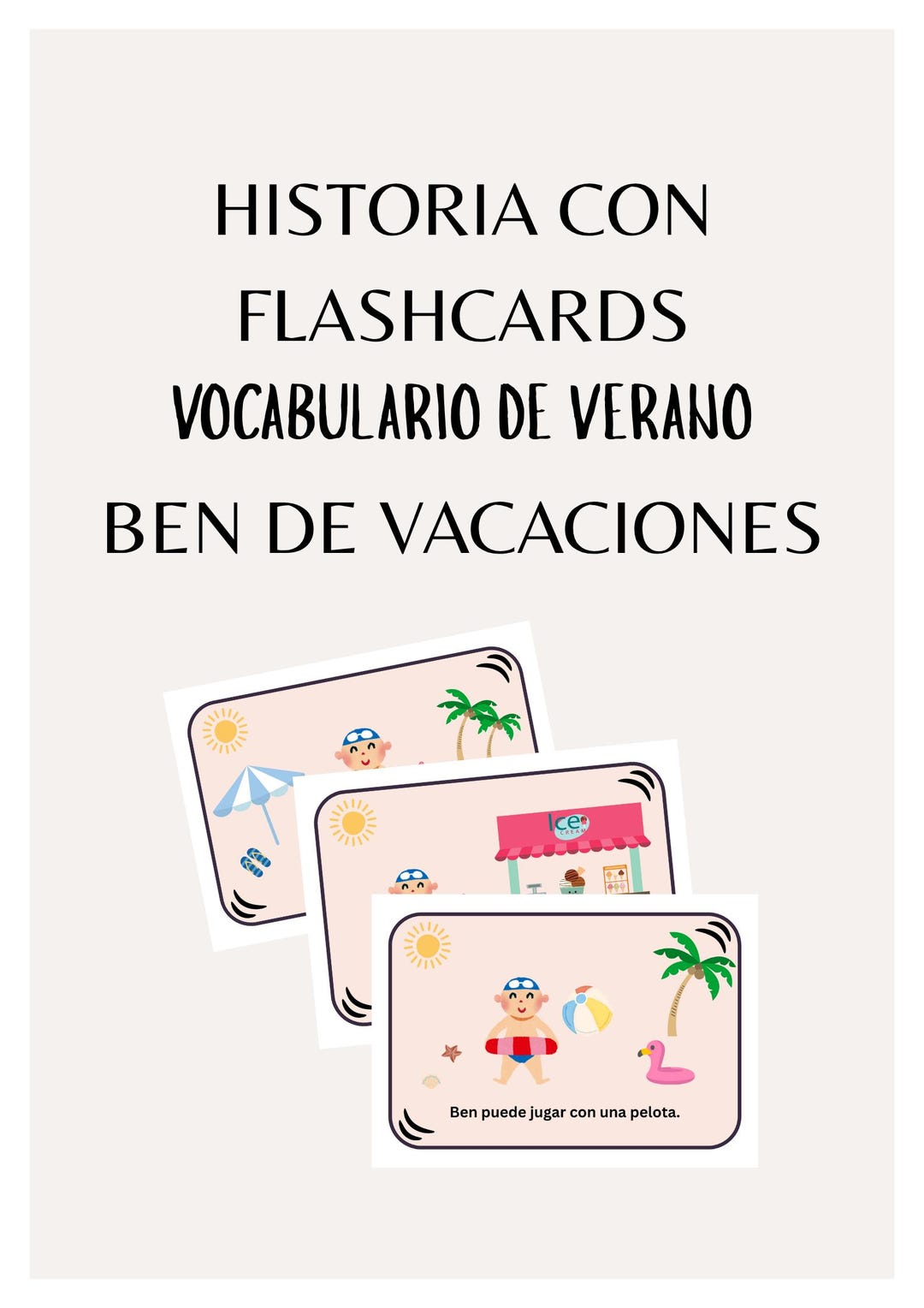 Spanish Summer Flashcards, Beach Story, Vocabulary & Grammar (PDF ...