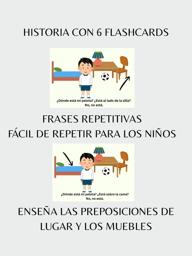 Spanish Flashcards for Kids: Ben's Ball Story - Furniture ...