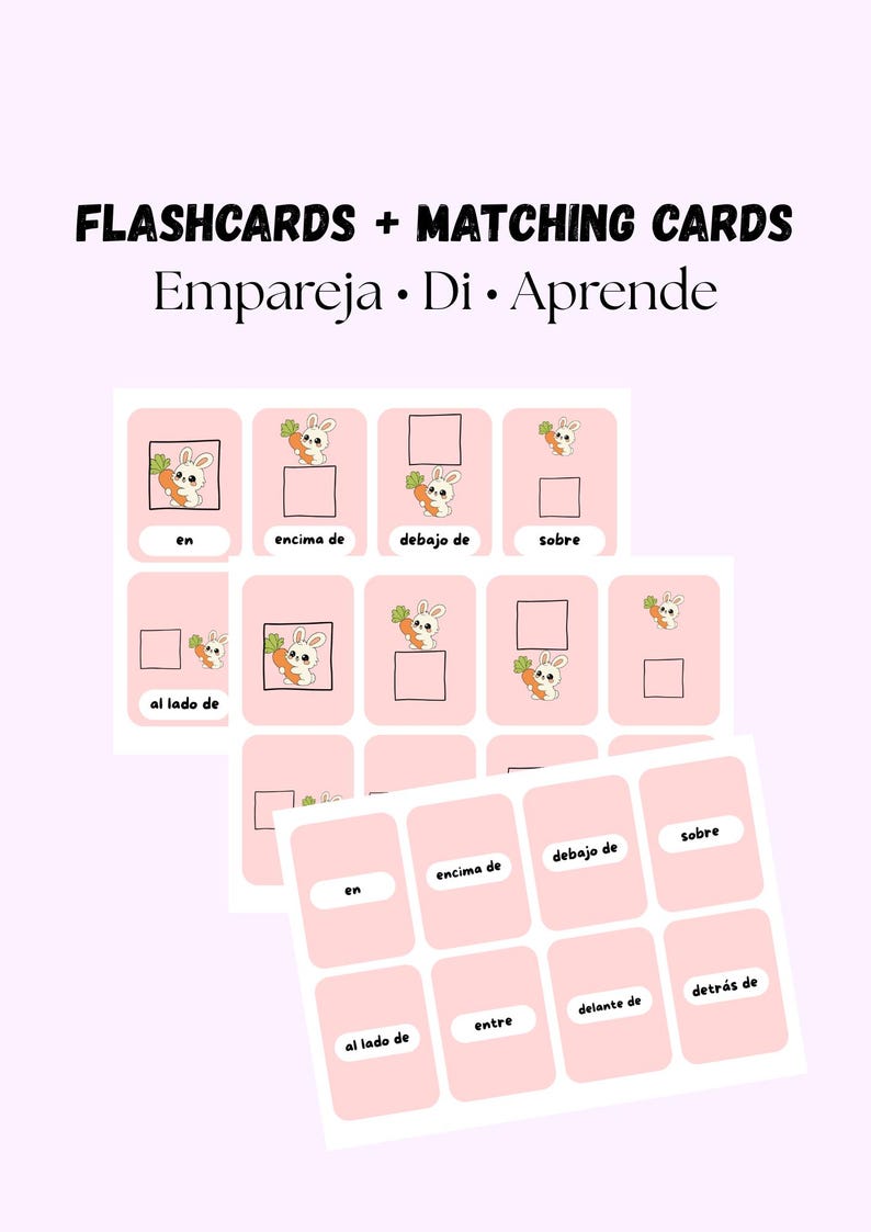 Tarjetas De Preposiciones + Tarjetas Para Emparejar | ESL Imprimible ...