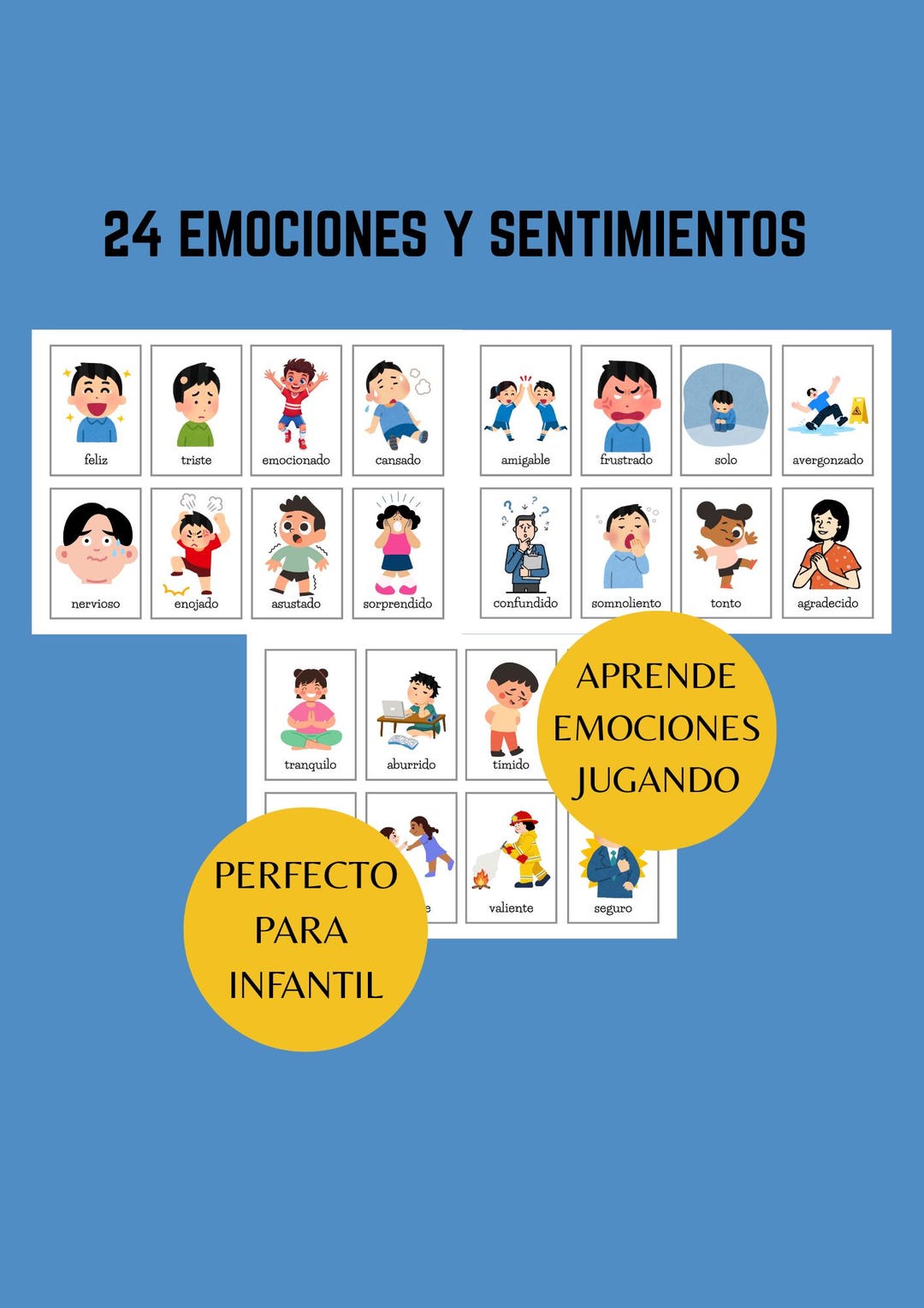 Tarjetas De Emociones Y Sentimientos Para Niños | Flashcards ...