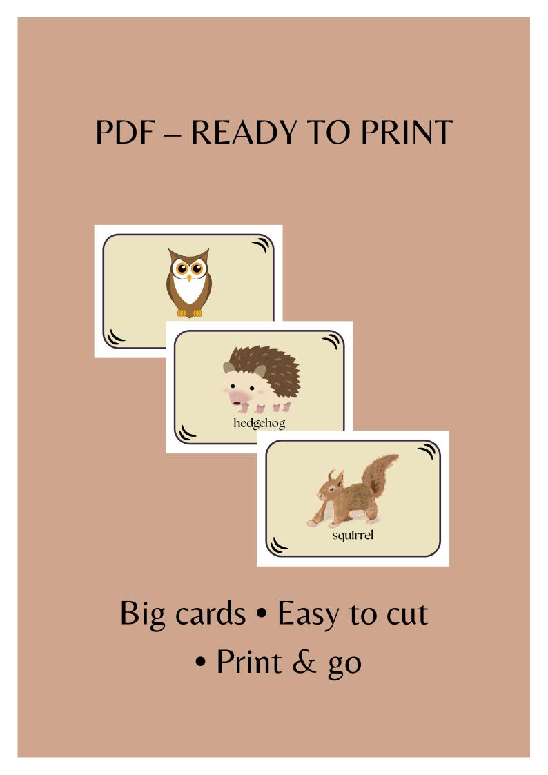 Forest Animals Flashcards | 12 Woodland Animal Vocabulary Cards | Kids ...