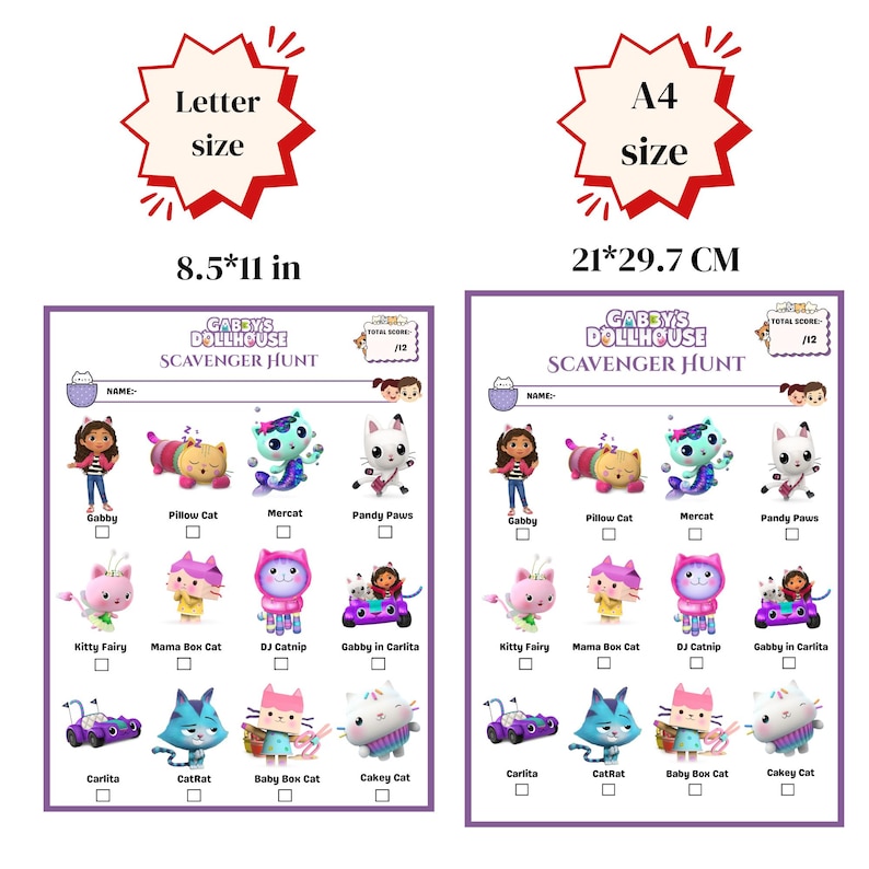 Gabby Puppenhaus Schnitzeljagd Printable | Kindergeburtstag Party Spiel ...