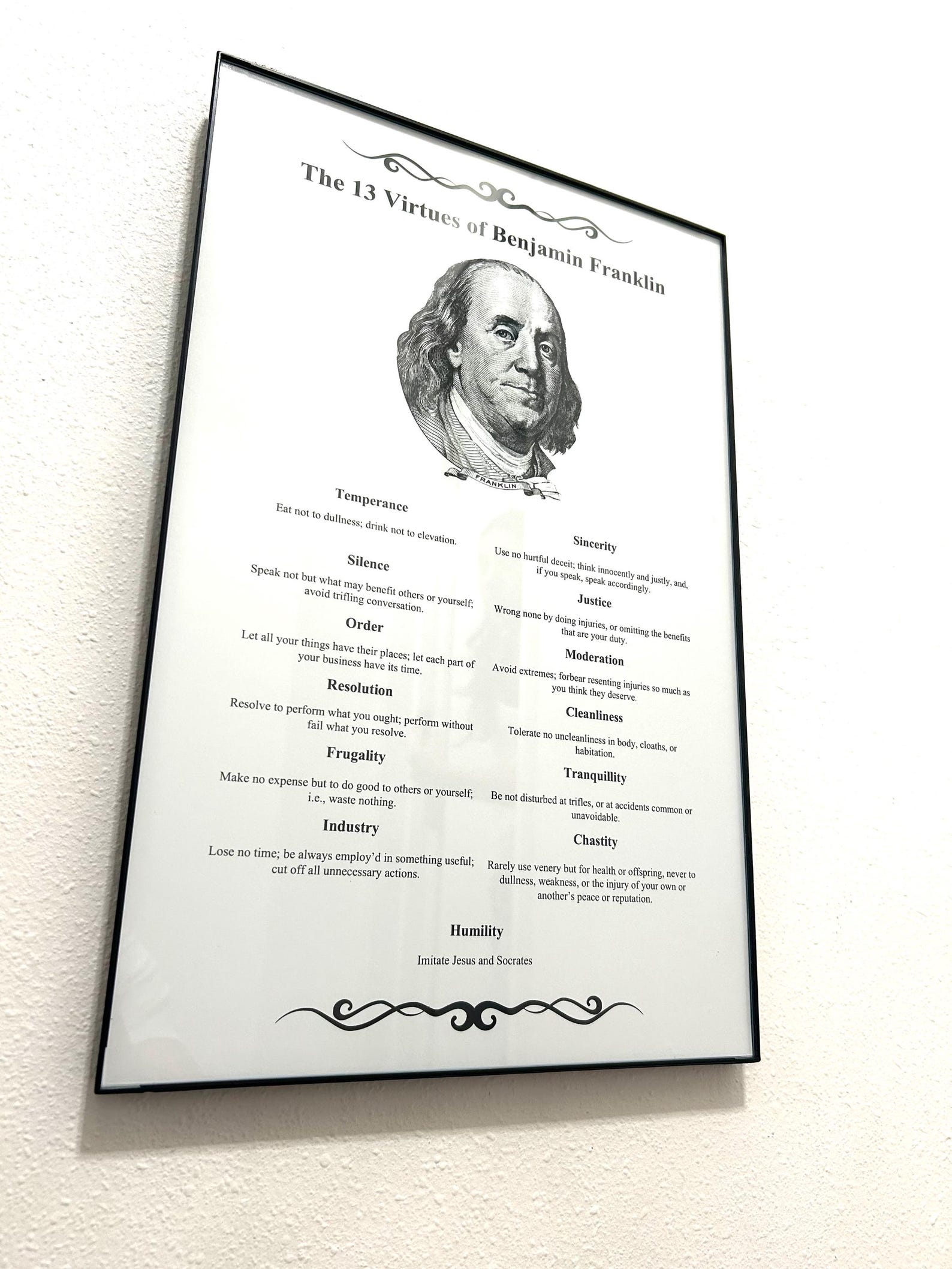 The 13 Virtues of Benjamin Franklin - Etsy