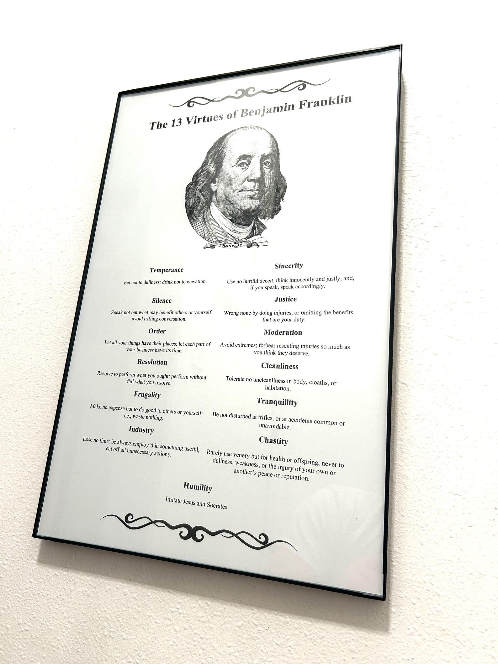 The 13 Virtues of Benjamin Franklin - Etsy