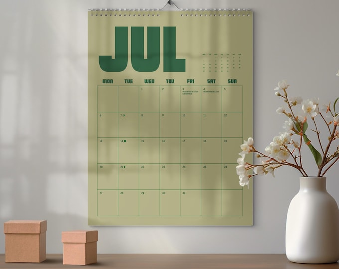 2026 Retro Wall Calendar, Large Monthly Planner, Family Organizer ...