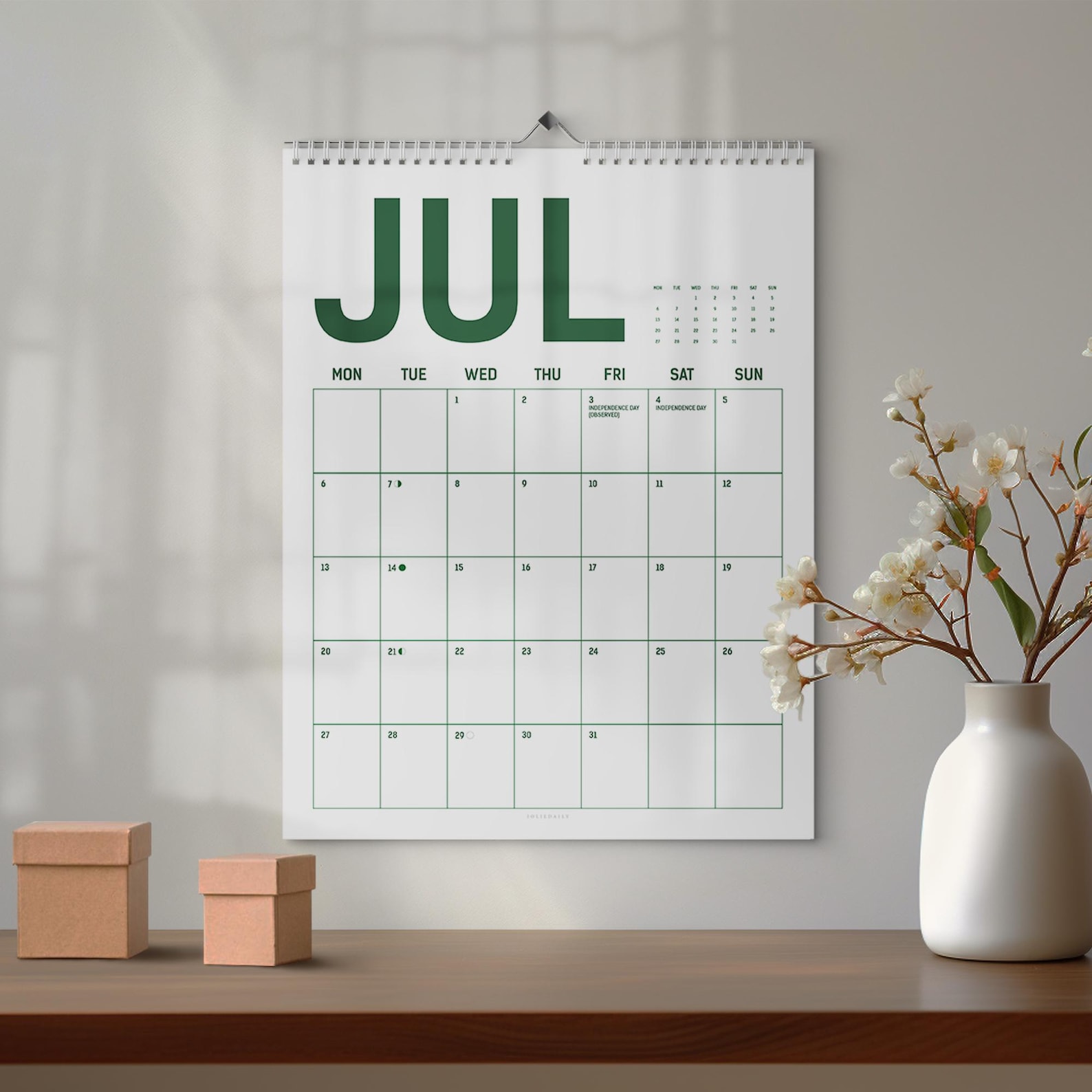 2026, 2027 Wall Calendar: 12 Bright Color Monthly Planner | Grid for ...