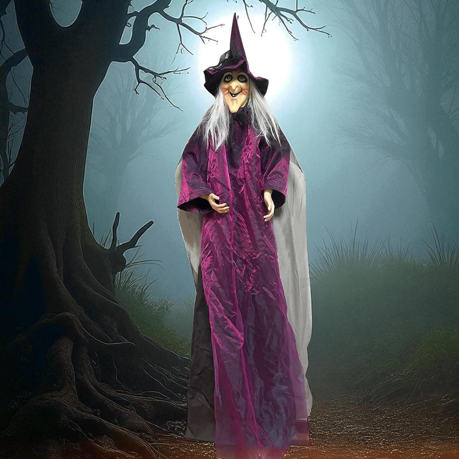 Phantomglow Light-up Witch Ghost – Sound-activated Hanging Halloween ...