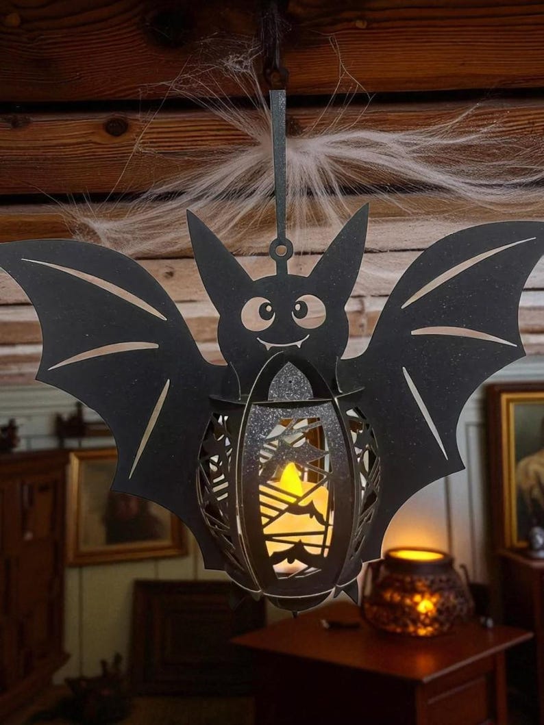 Hauntedglow Halloween Decoration Kit – 5PCS Glitter Bat Ornaments ...