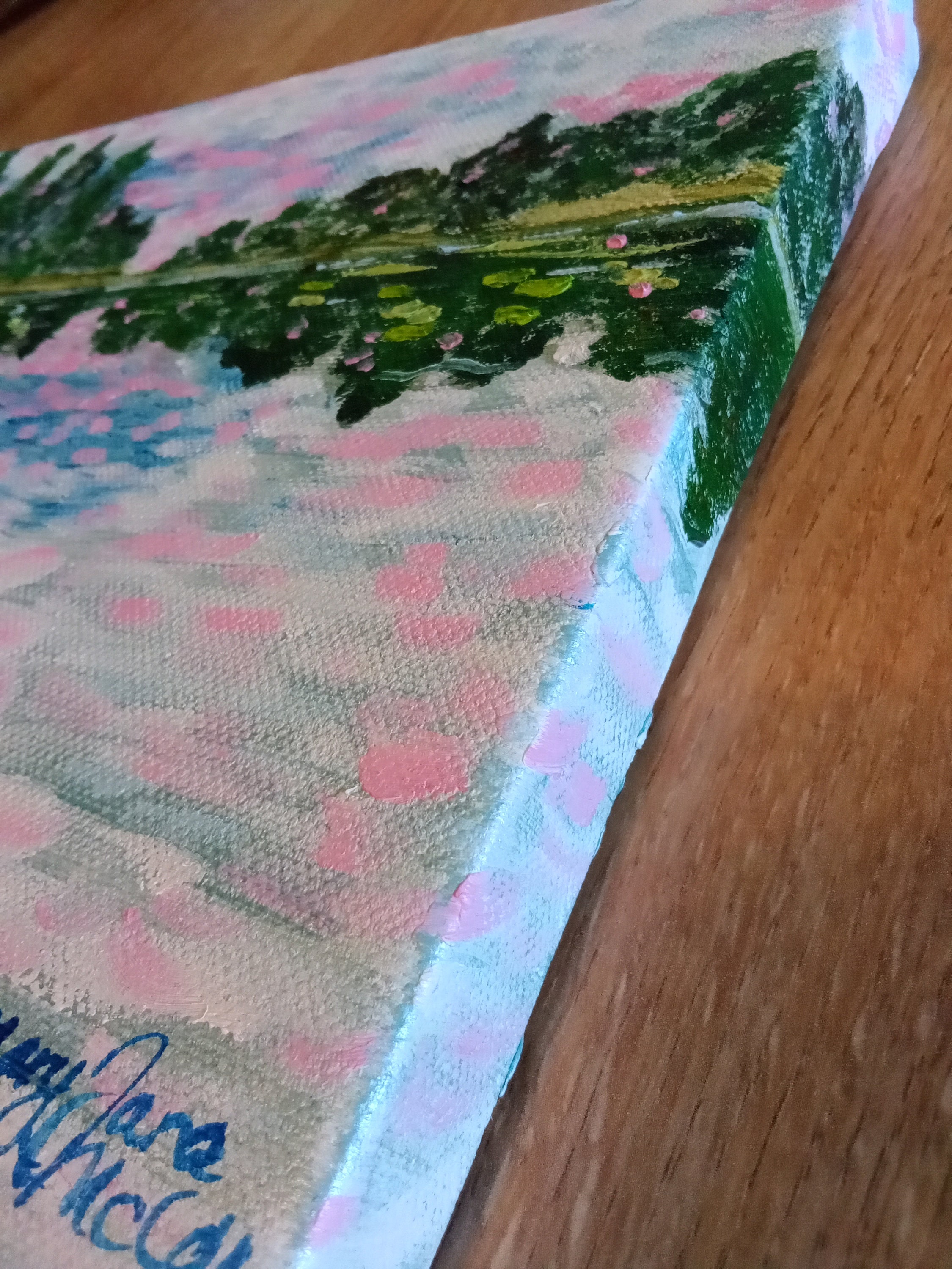 Small Lake Scene Oil and Acrylic Painting - Etsy