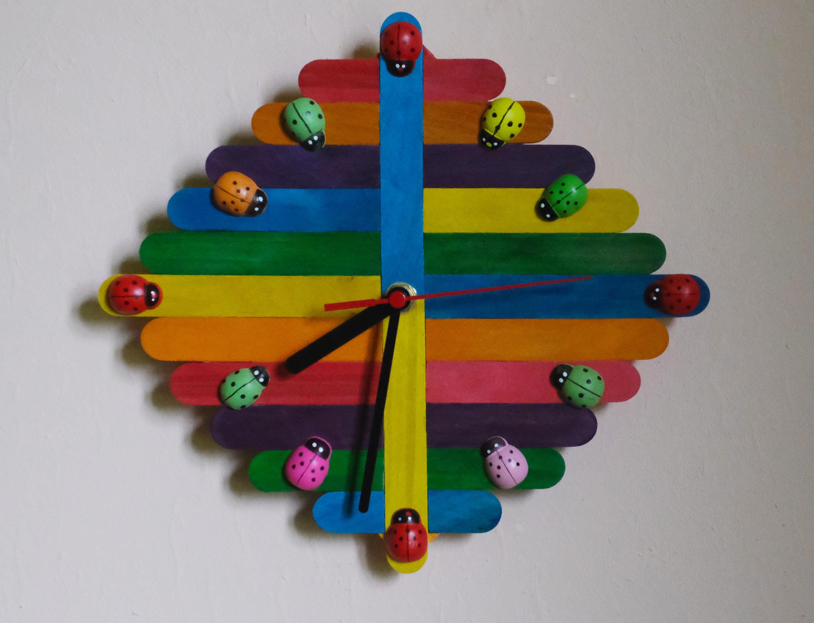 Handmade Colourful Wall Clock "ladybug" for Children. - Etsy