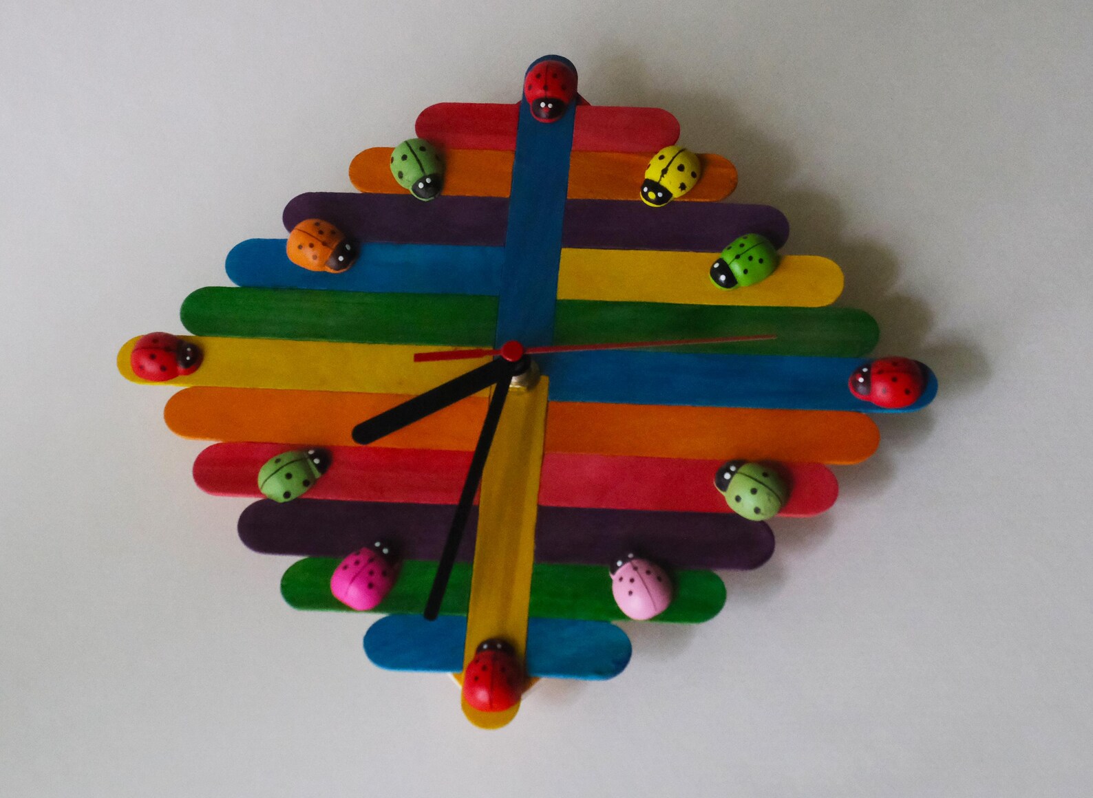 Handmade Colourful Wall Clock "ladybug" for Children. - Etsy