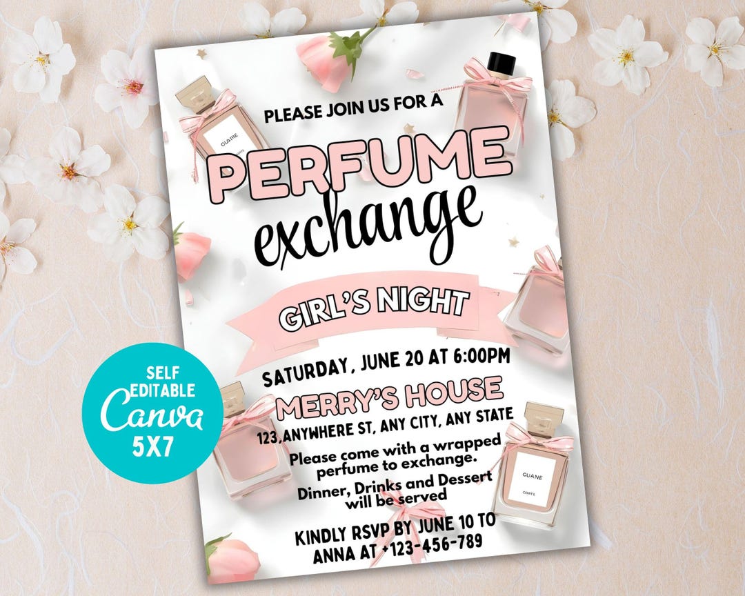 Perfume Exchange Party Invitation, Pink Modern Invite (digital) - Etsy