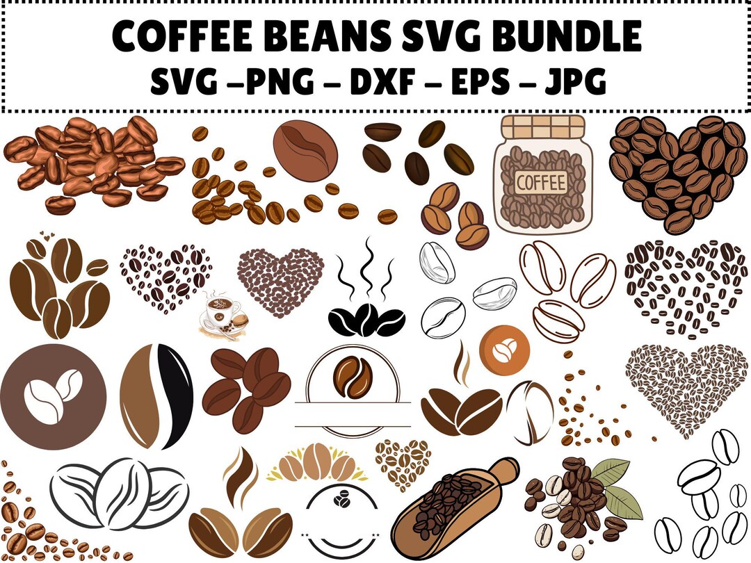 Coffee Beans SVG Bundle – Vector Clipart (digital Download) - Etsy