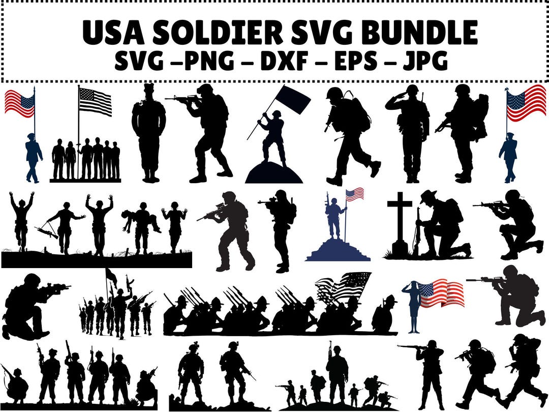 US Soldier SVG Bundle, Veteran, American Troops, Army, Military, USA ...